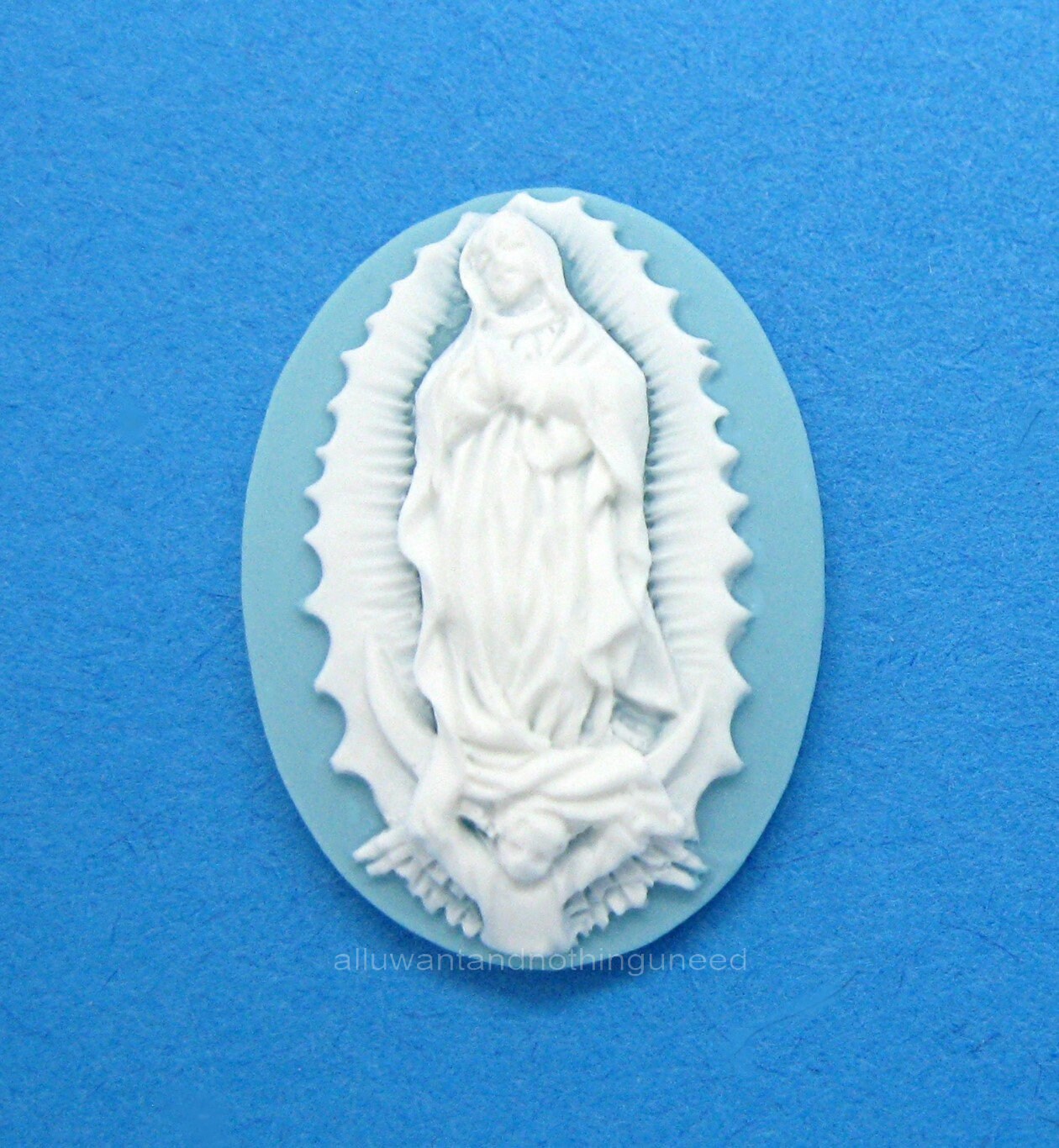 6 White on Baby Blue Christian Religious Our Lady Of Guadalupe | Etsy