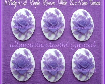 6 Roses Flower Floral Purple or Dark Lavender Color Rose on | Etsy