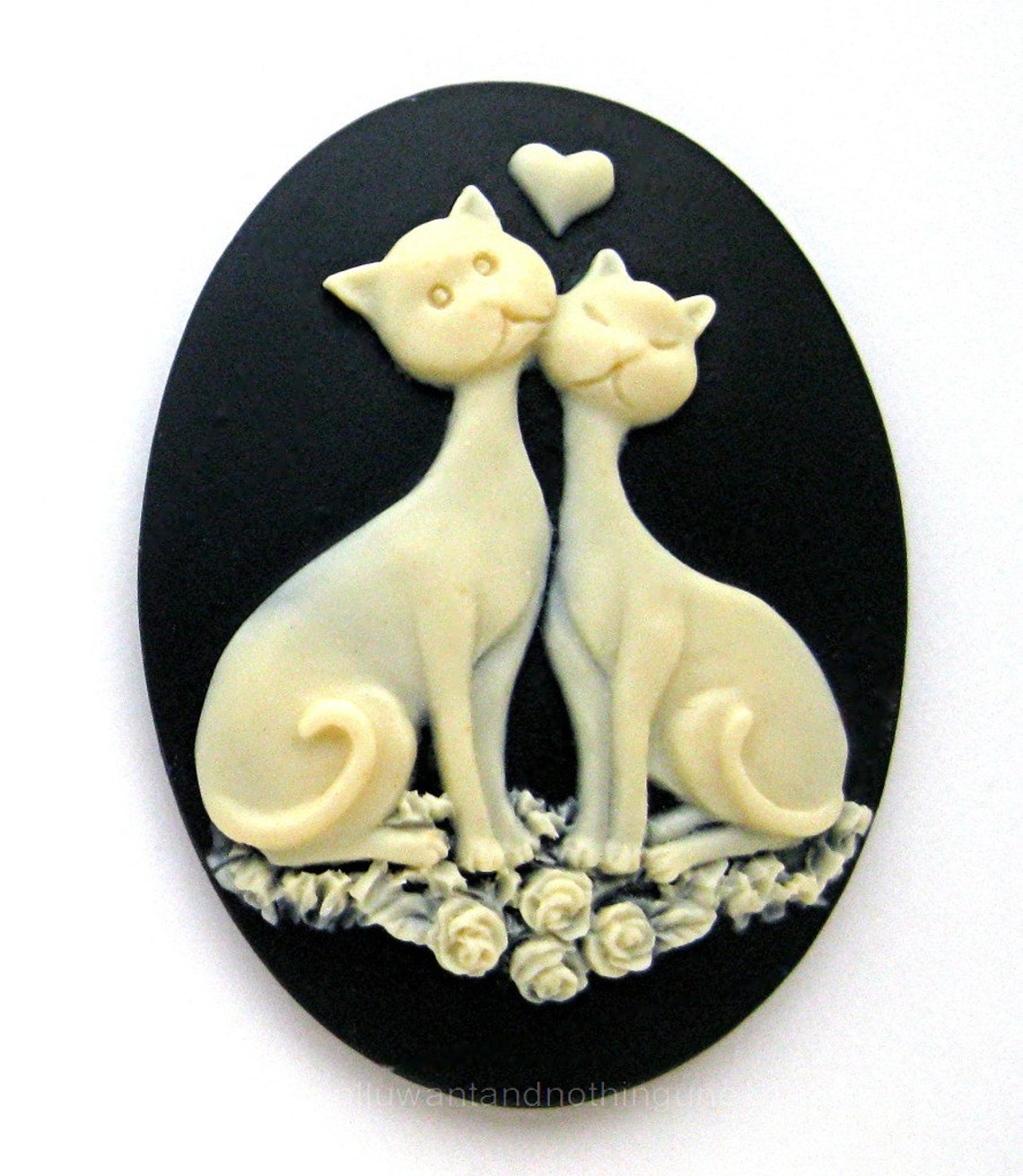 2 Love Cats Couple Kitty Cat W/ Heart Valentines Sweetheart Feline ...