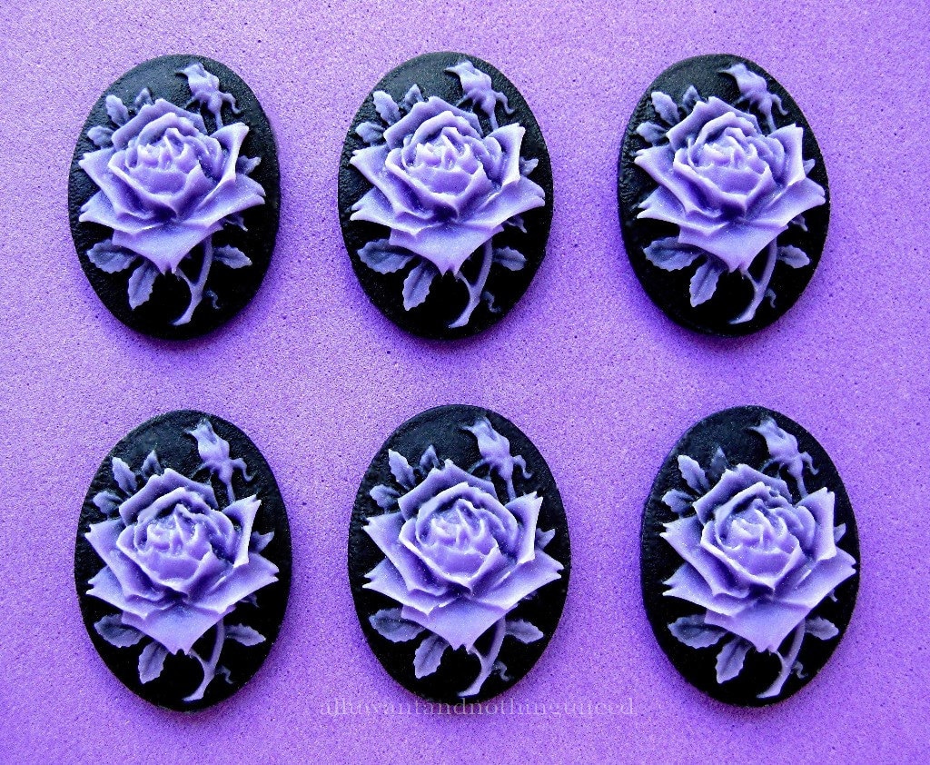 6 Roses Floral Rose Flower Purple or Dark Lavender Color on - Etsy