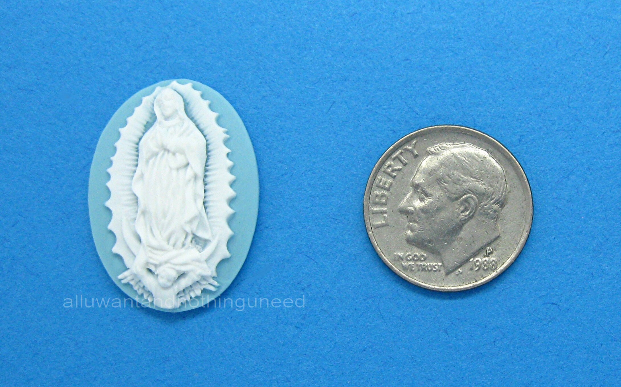 6 White on Baby Blue Christian Religious Our Lady Of Guadalupe | Etsy