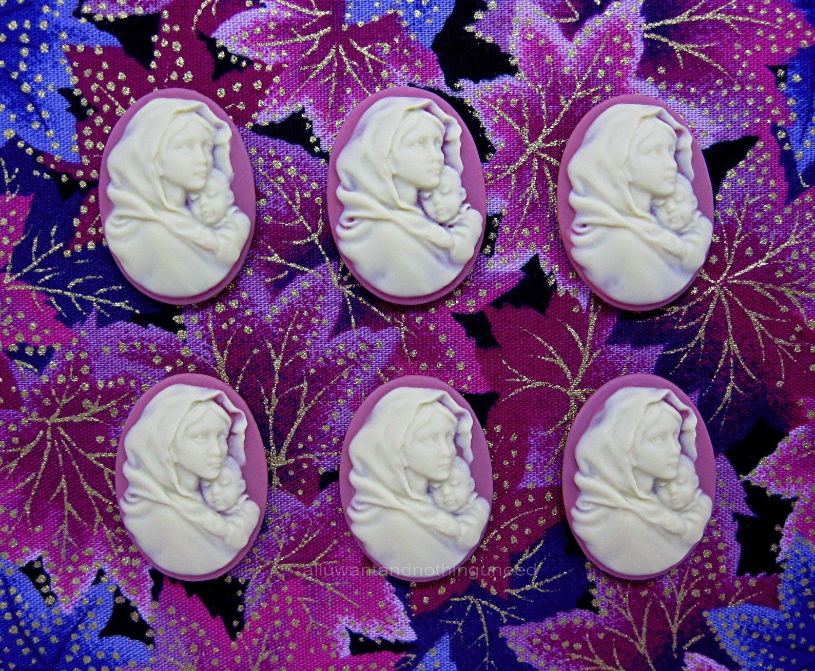 6 Christian Religious Ivory Color on Raspberry Sherbet Color - Etsy