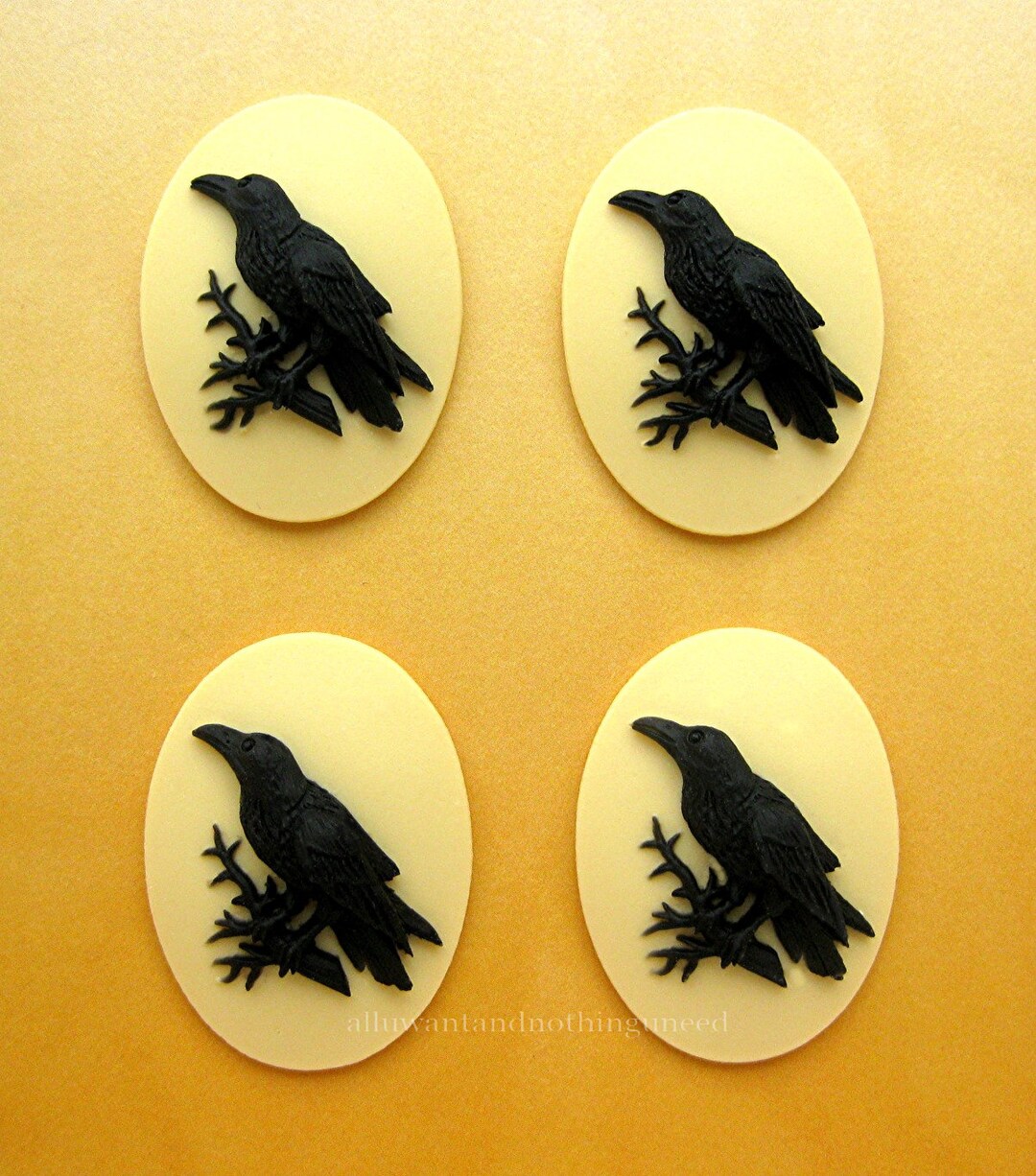4 Goth Crow Raven Blackbird Black Bird Witch Wiccan Voodoo Halloween ...
