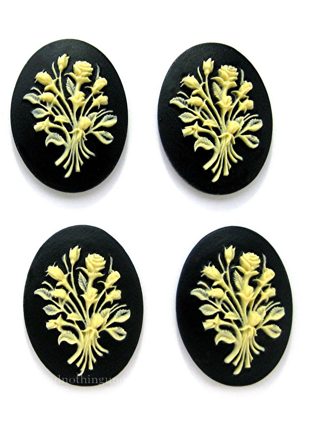 4 New LONG Stem Rose Bouquet Spray Roses Flower Ivory Color on Black ...