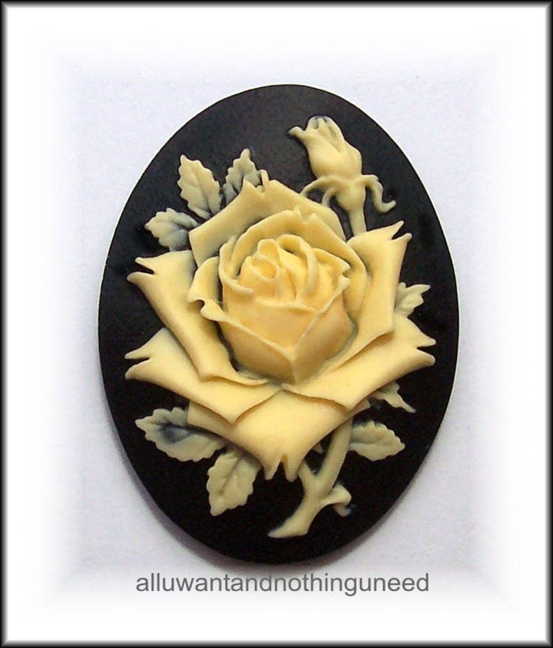 12 Assorted Styles Ivory Color on Black 40mm X 30mm Resin - Etsy