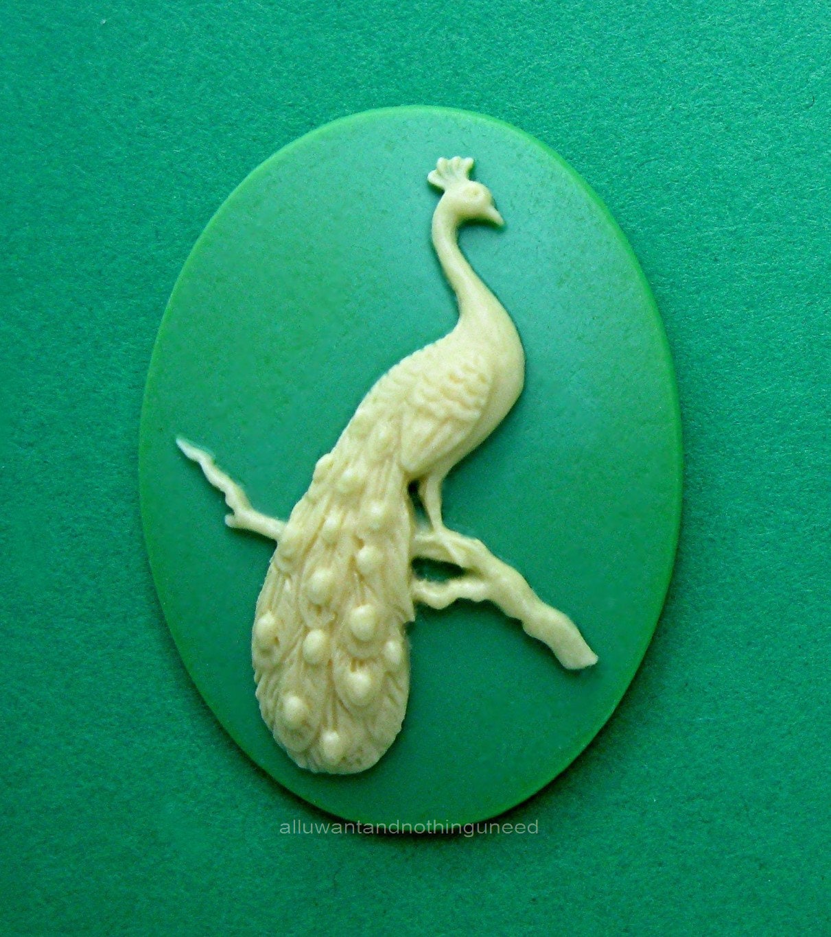 4 IVORY Color on Irish Spring GREEN PEACOCK in Tree Full Tail | Etsy