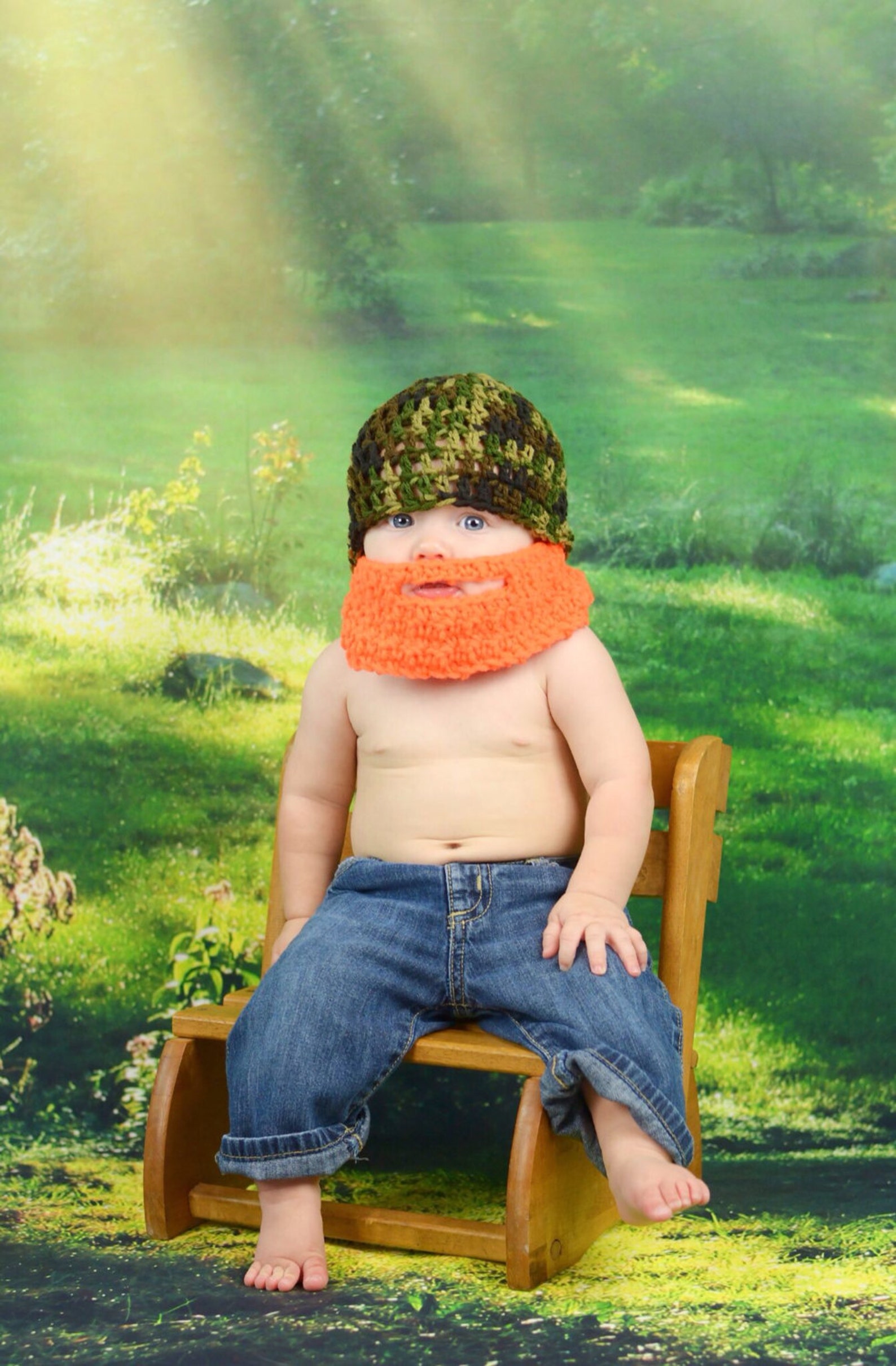 Beard Hat, Baby Beard Hat, Crochet Beard Hat, Baby Beard Costume, Camo ...