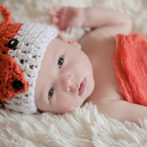 Fox Hat, Baby Fox Hat, Newborn Fox Hat, Crochet Baby Hat, Crochet Fox ...