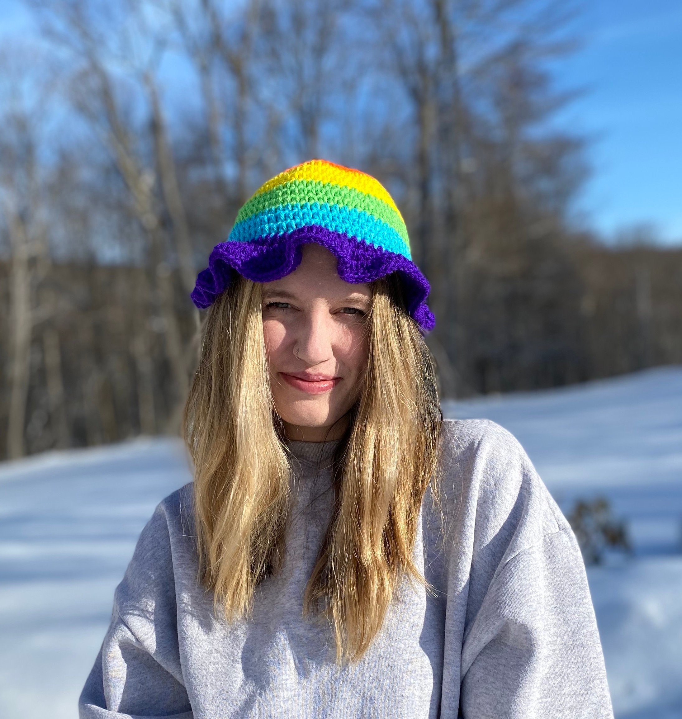 Bucket Hat Rainbow Bucket Hat Crochet Bucket Hat Adult - Etsy
