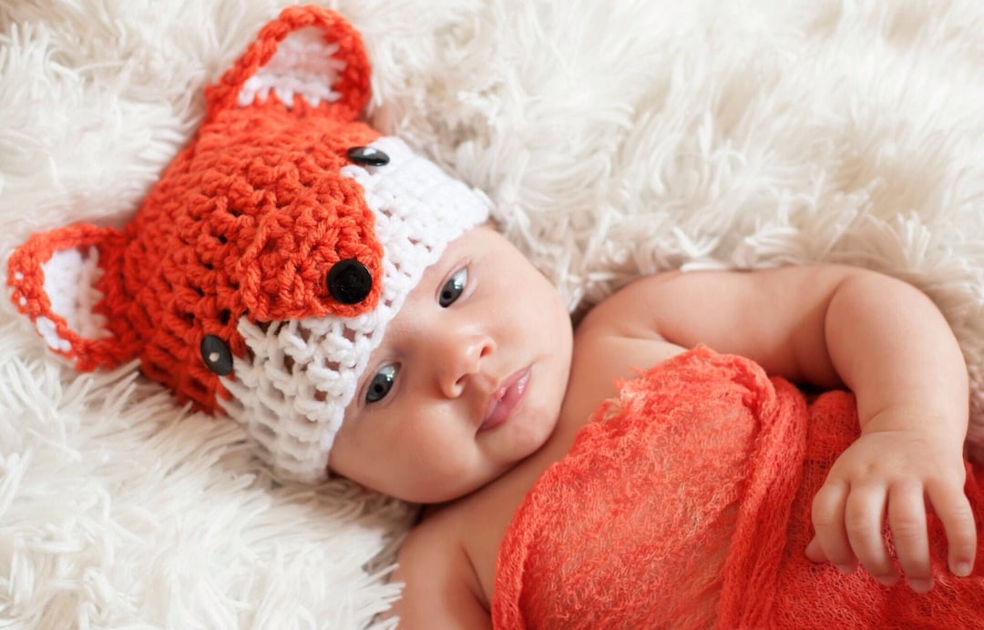 Fox Hat, Baby Fox Hat, Newborn Fox Hat, Crochet Baby Hat, Crochet Fox ...