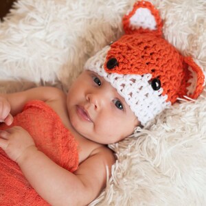 Fox Hat, Baby Fox Hat, Newborn Fox Hat, Crochet Baby Hat, Crochet Fox ...