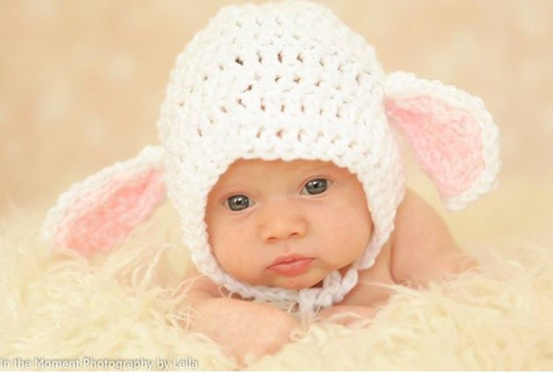 Baby Lamb Hat, Lamb Bonnet, Lamb Hat, Crochet Lamb Hat, Crochet Baby ...