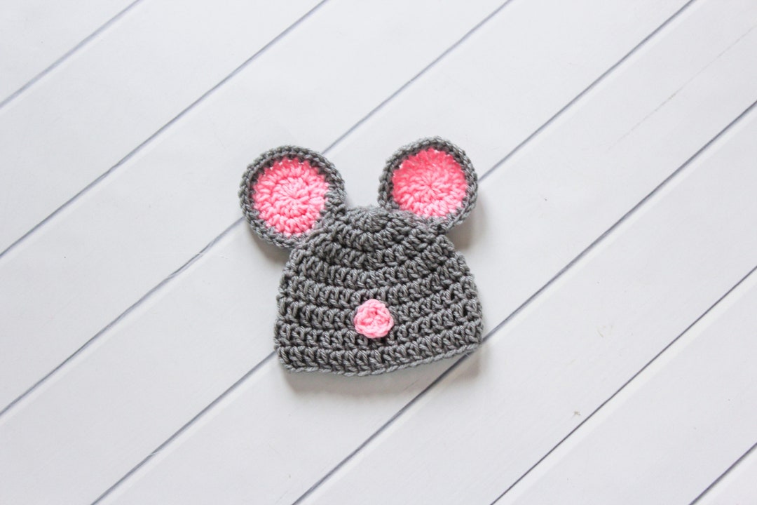 Baby Mouse Hat, Mouse Hat, Newborn Mouse Hat, Mouse Costume, Crochet ...