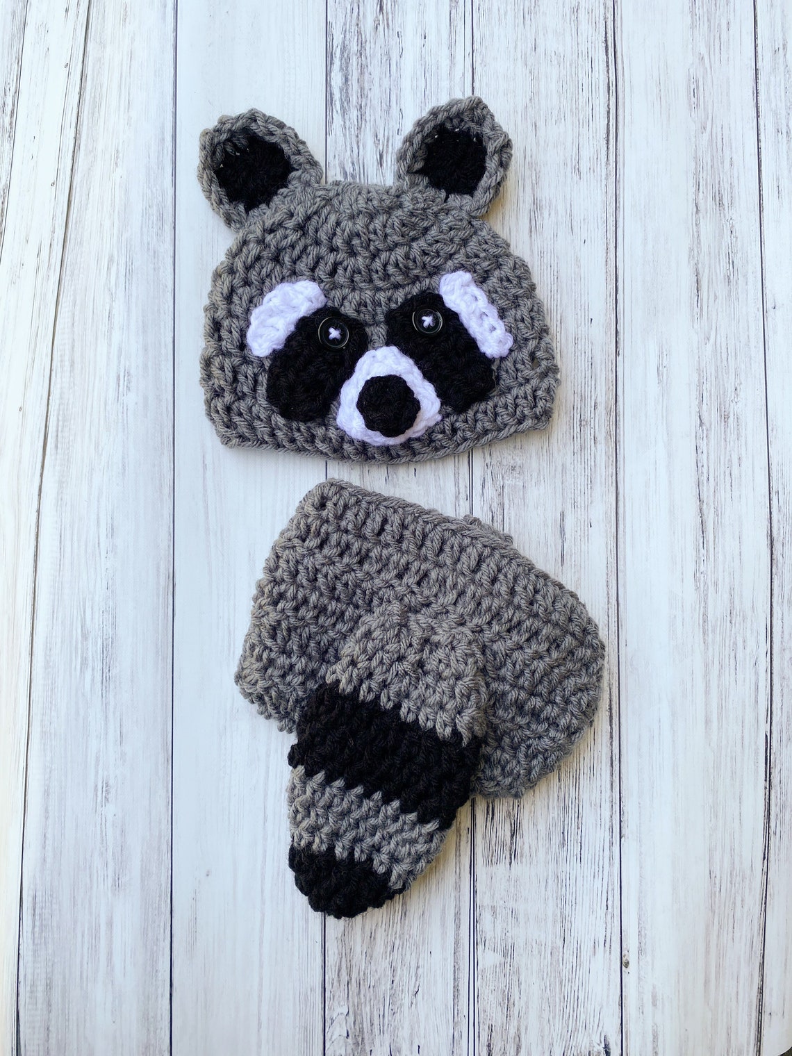 Raccoon Hat Raccoon Set Baby Raccoon Set Crochet Baby Hat - Etsy