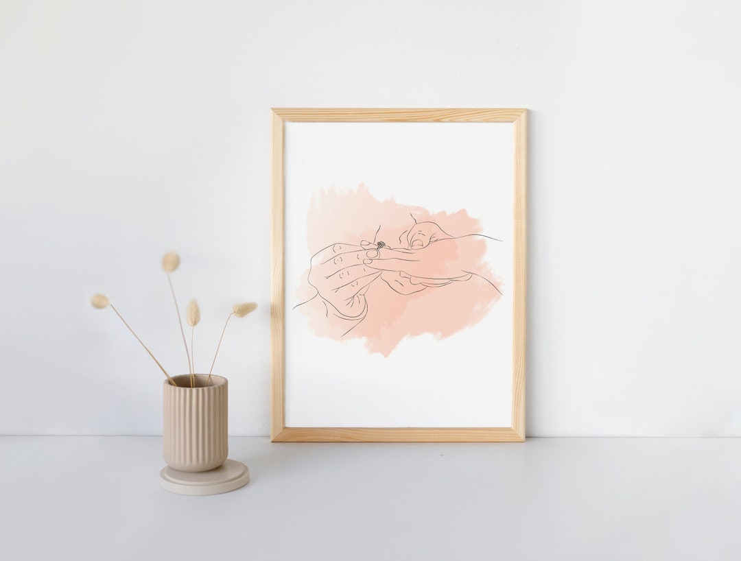 Custom Line Art Engagement Drawing Personalized Ring - Etsy