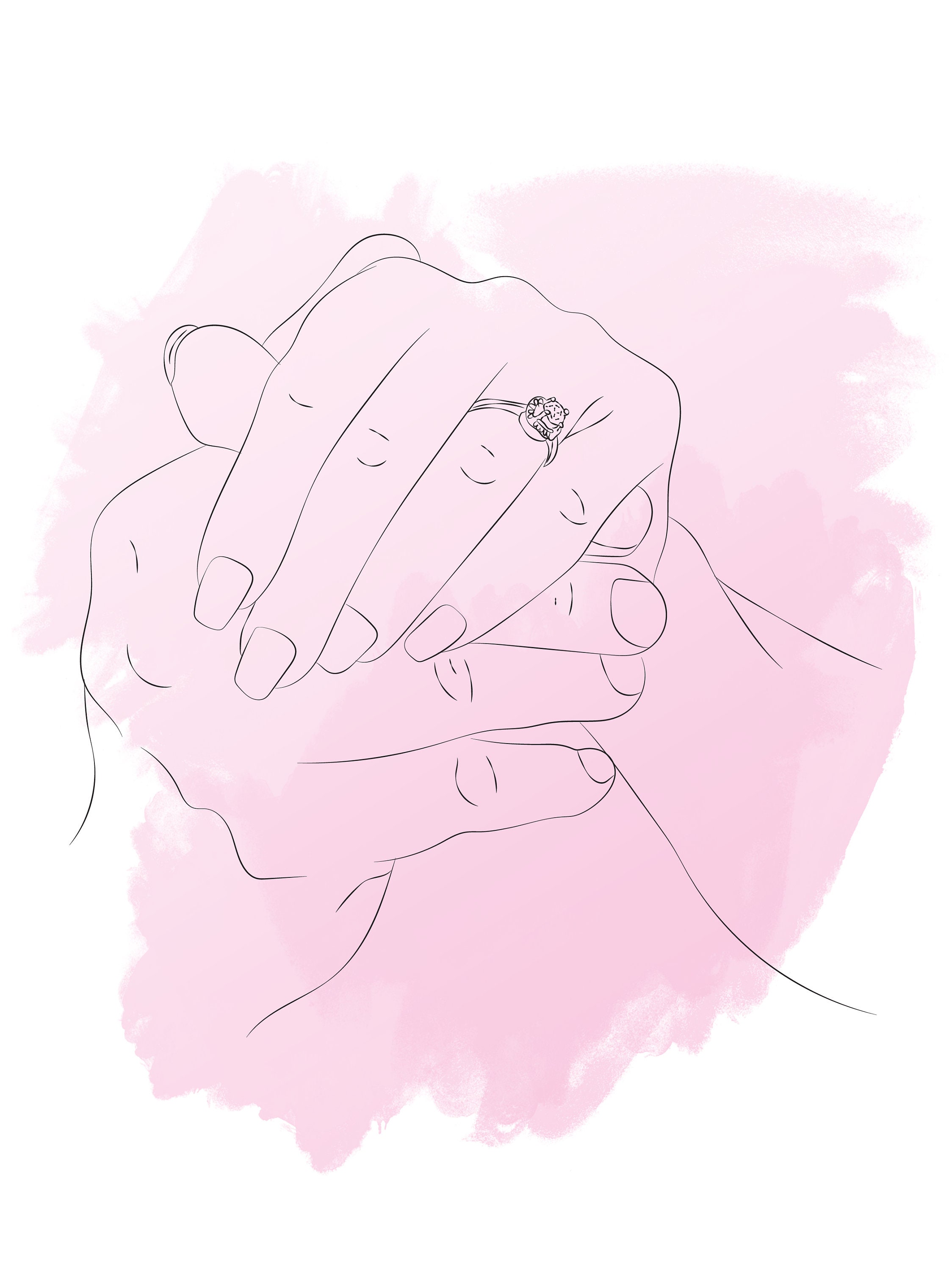 Custom Line Art Engagement Drawing Personalized Ring - Etsy