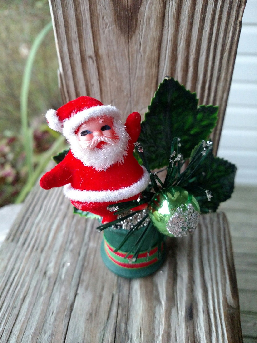 Santa Sparkle Tabletop Decoration, Christmas Wooden Spool Decoration ...