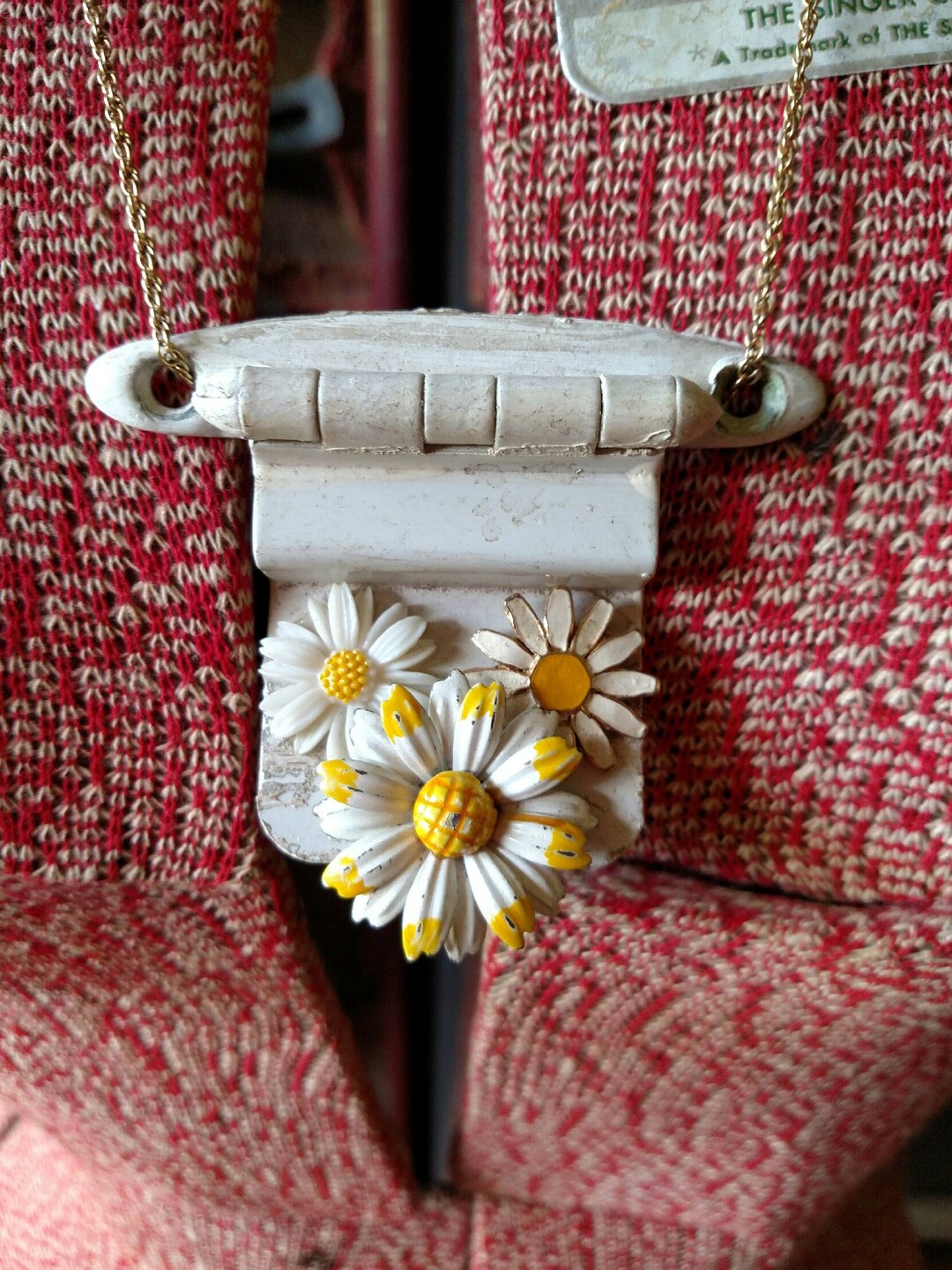 Daisy Bouquet Hinge Hardware Necklace, Repurposed Necklace, Industrial ...