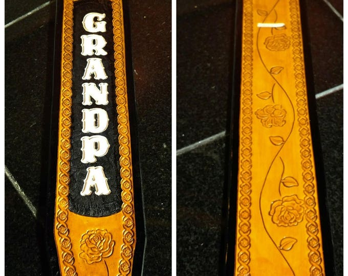 Custom Hand Tooled Leather Guitar Strap Personalized With Your Name 3 ...