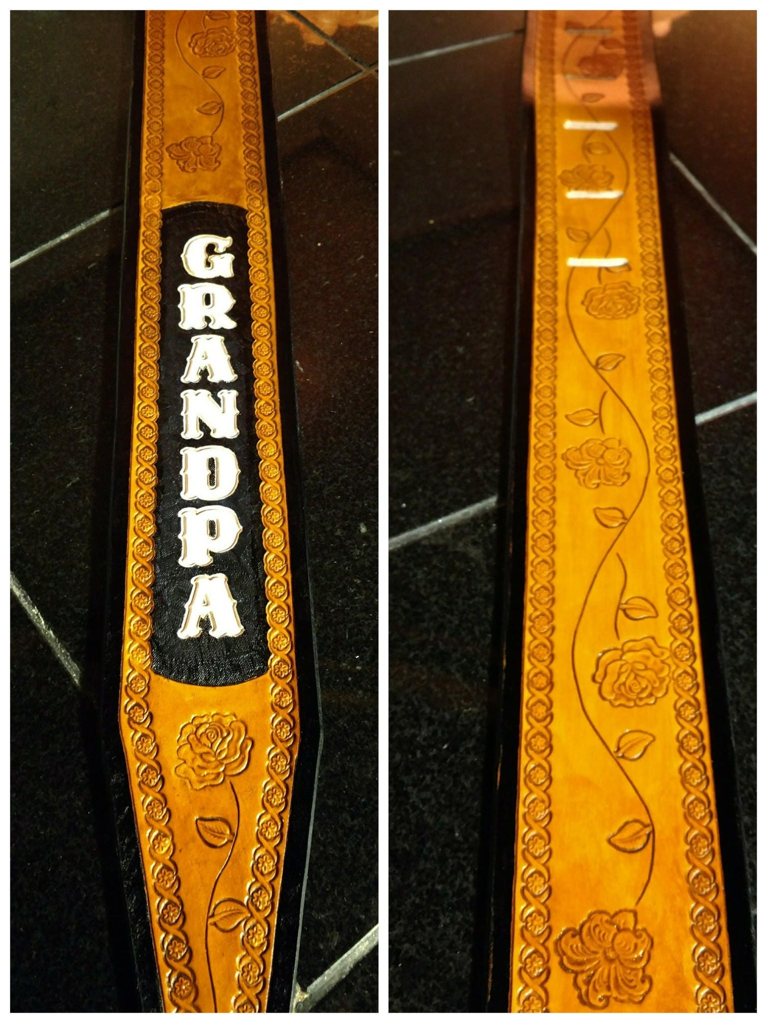 Custom Hand Tooled Leather Guitar Strap Personalized With Your Name 3 ...