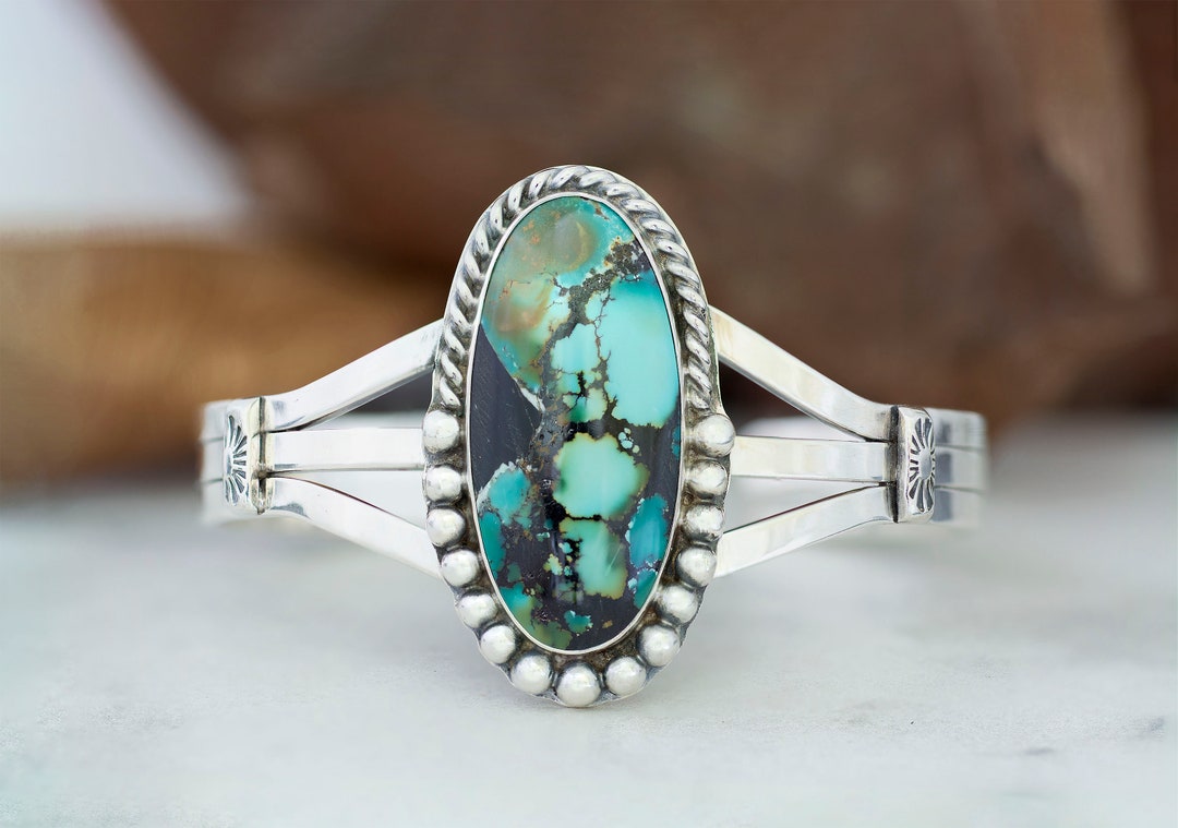 Treasure Mountain Turquoise Silver Cuff Sz Med., Handmade Bohochic ...