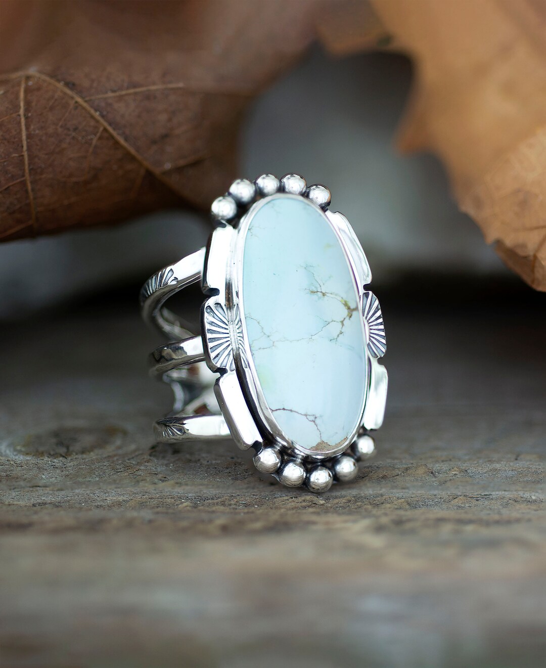 Chunky Turquoise Ring Sz 8.5, Sand Hill Turquoise, Boho Chic Western ...