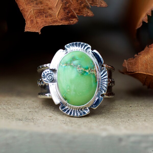 Green Turquoise Ring - Etsy