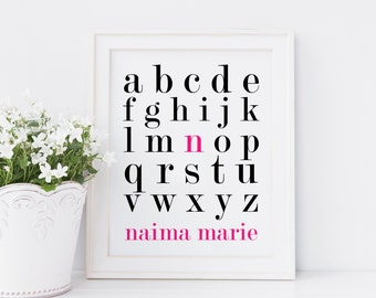 Alphabet name art | Etsy