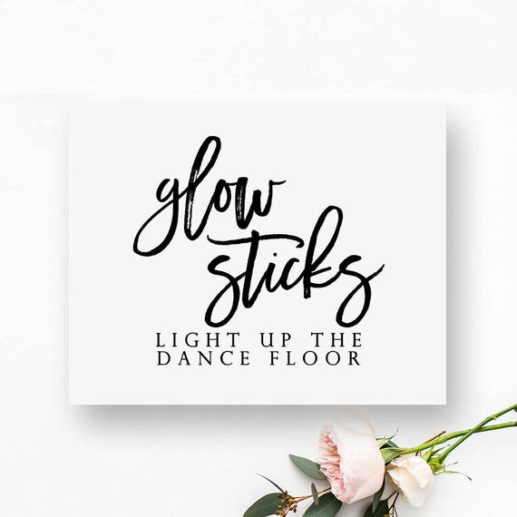 Printable Glow Sticks Sign. Glow Sticks Printable. Glow Sticks - Etsy