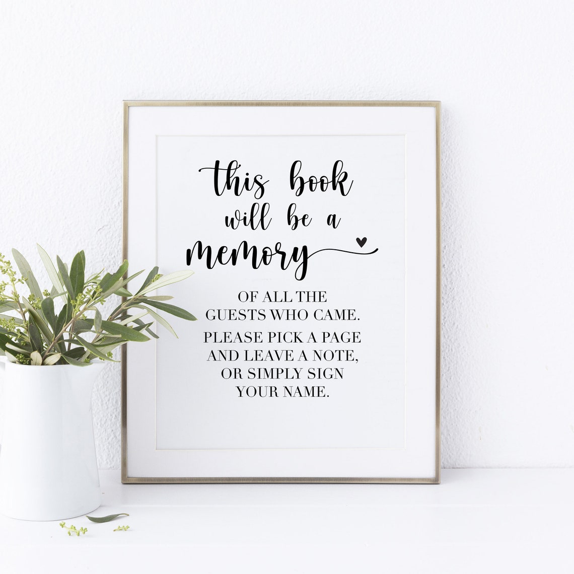 This Book Will Be A Memory Printable Guestbook Sign, Memory Book Sign ...