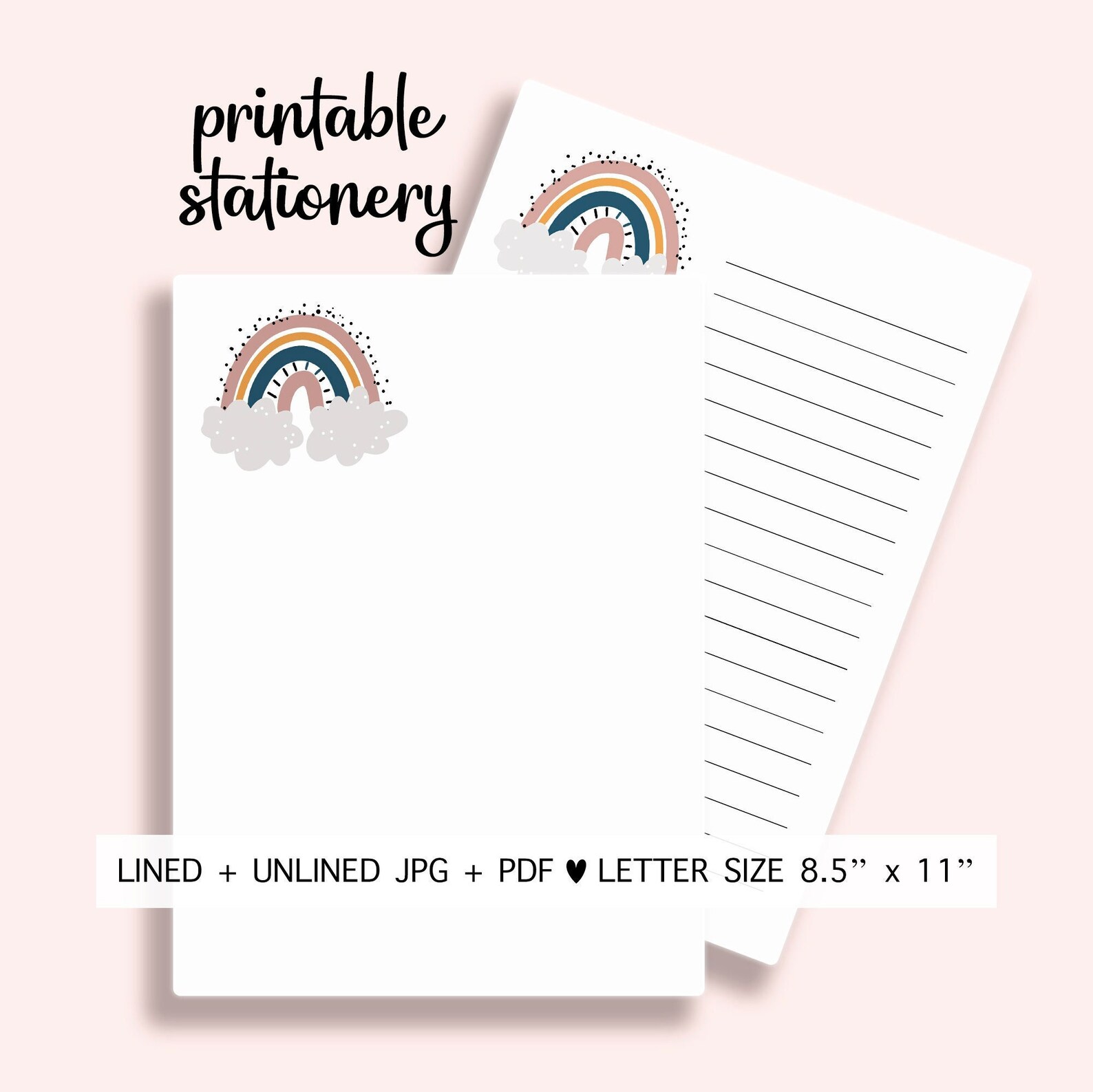Rainbow Printable Stationery. Rainbow Stationery. Printable Rainbow ...