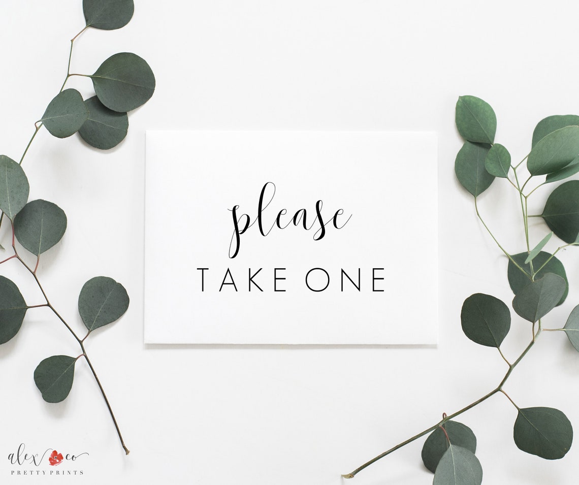 Printable Please Take One Sign. Please Take One Printable. - Etsy