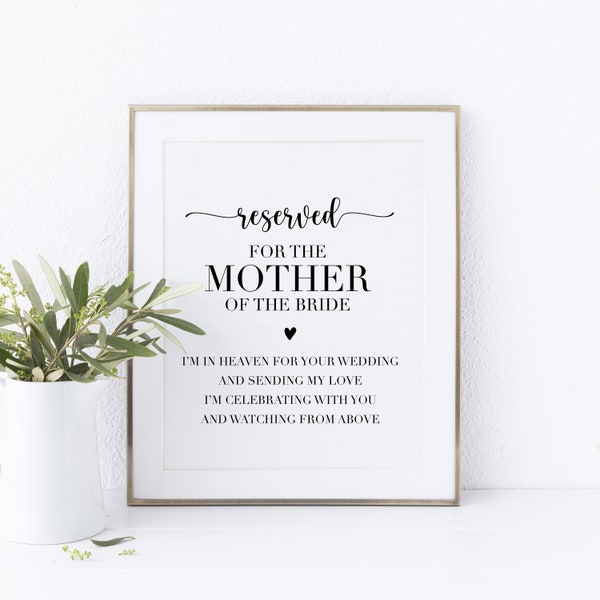 Mother of the Bride Reserved Sign - Etsy