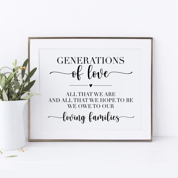 Generations of Love Printable. Generations of Love Sign. - Etsy