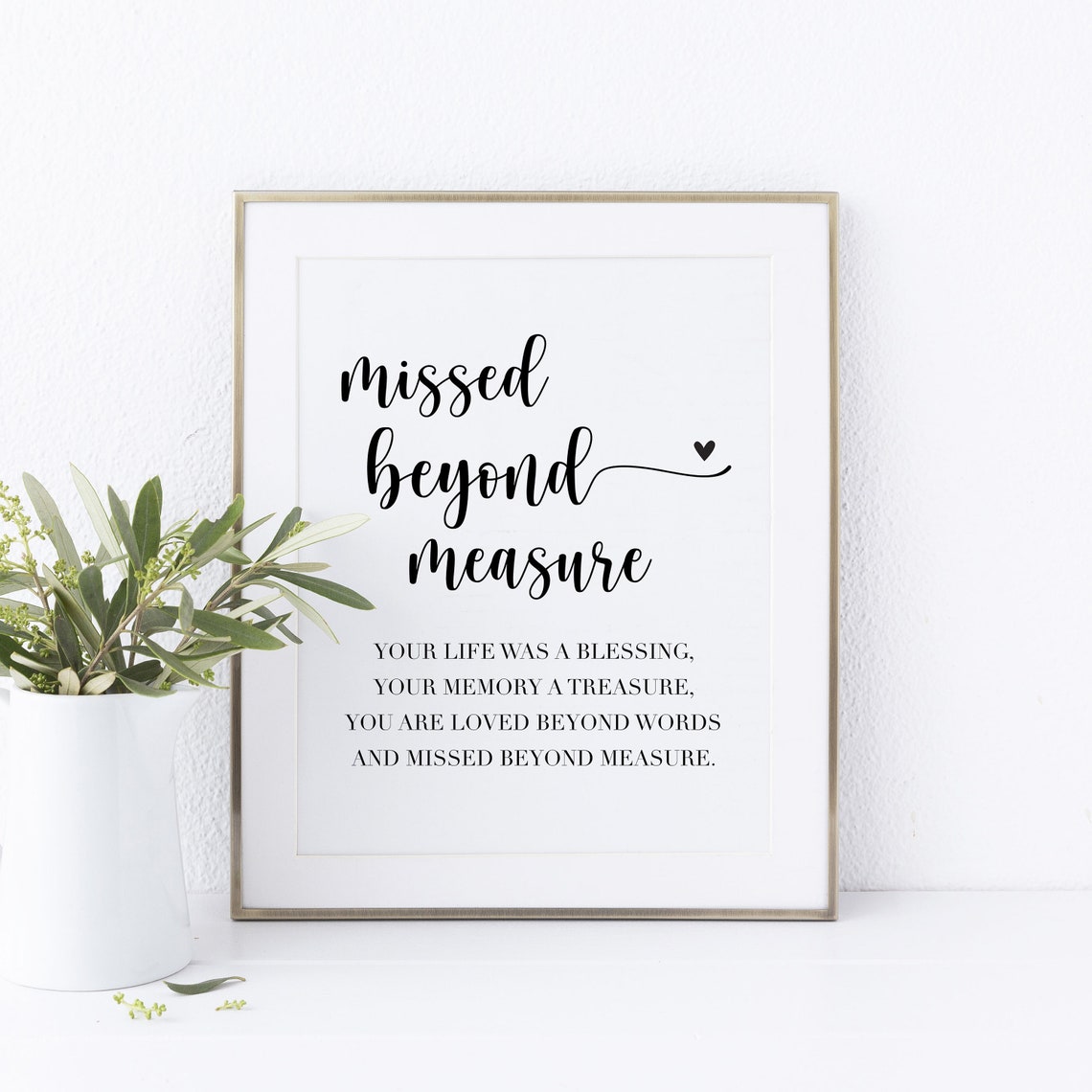 Missed Beyond Measure Memorial Wedding Printable Sign - Etsy