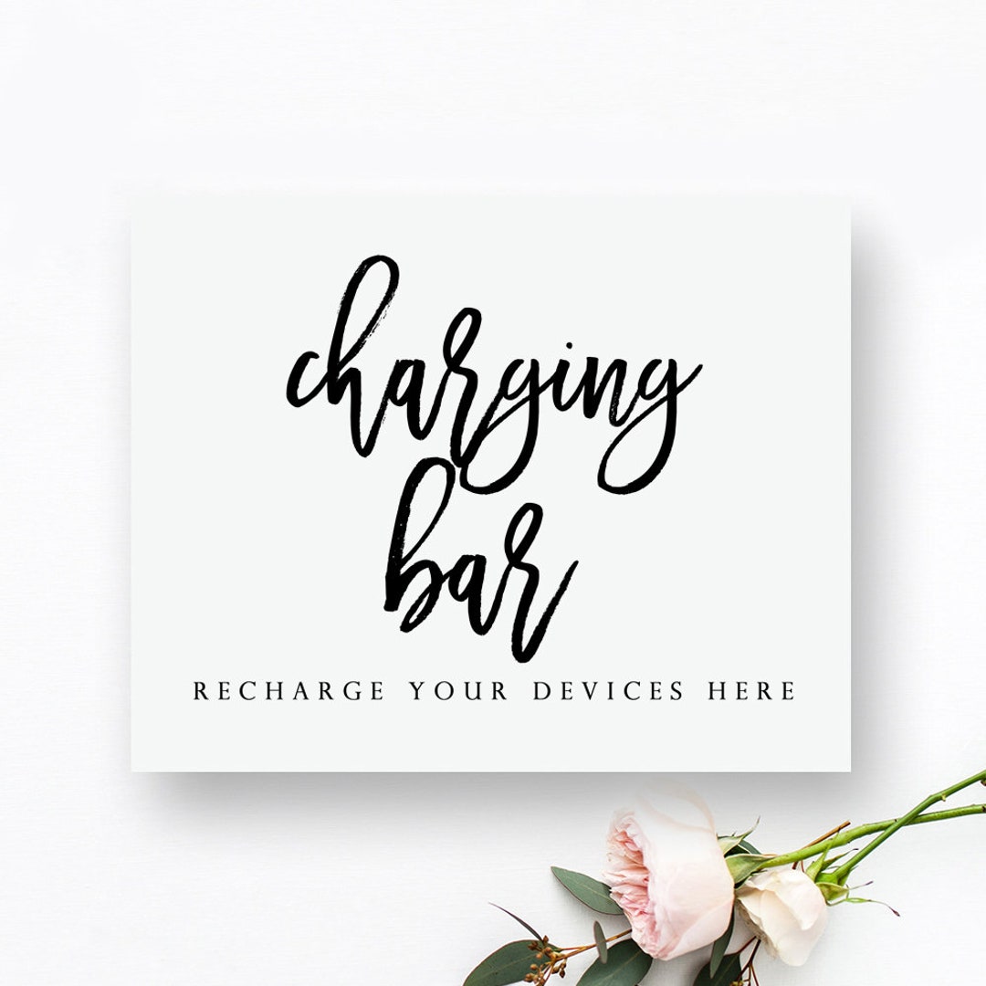 Printable Charging Bar Sign. Device Charging Station. Phone - Etsy