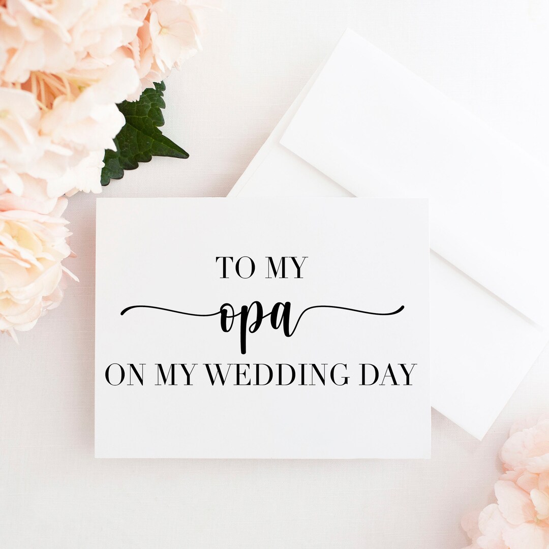 Opa Wedding Card. Opa Card Wedding Day. Wedding Day Card for - Etsy