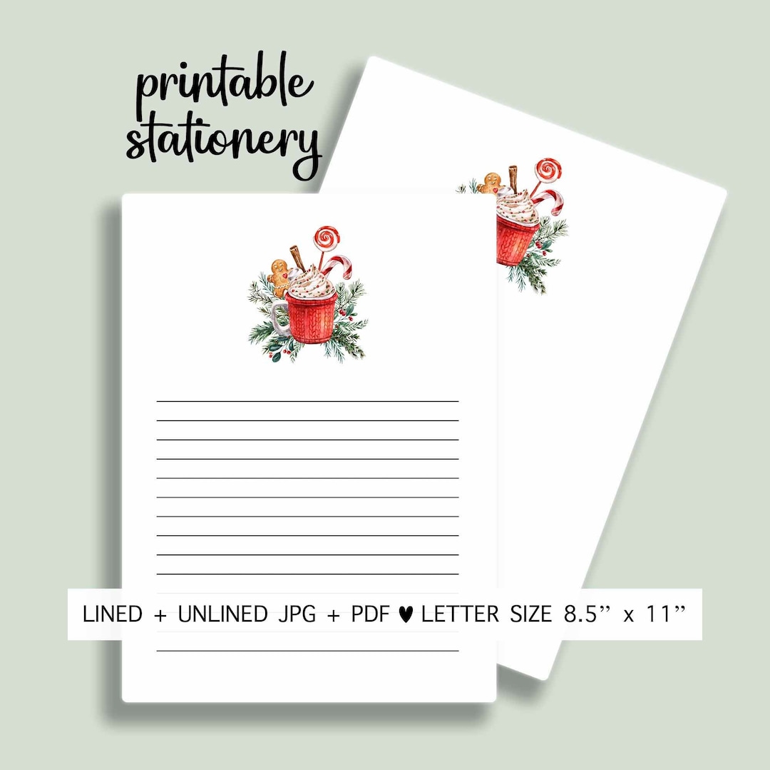 Printable Christmas Stationery. Christmas Letter Paper. Christmas Paper ...