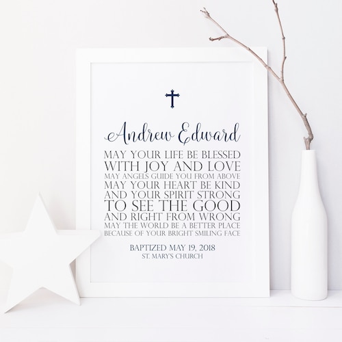Baptism Gift Boy Baptism Printable Sign Personalized Baptism | Etsy
