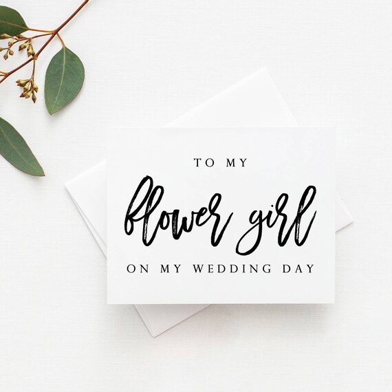 Flower Girl Card. Flower Girl Wedding Card. Wedding Card for - Etsy