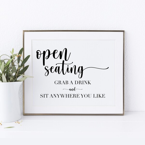 Open Seating Sign - Etsy