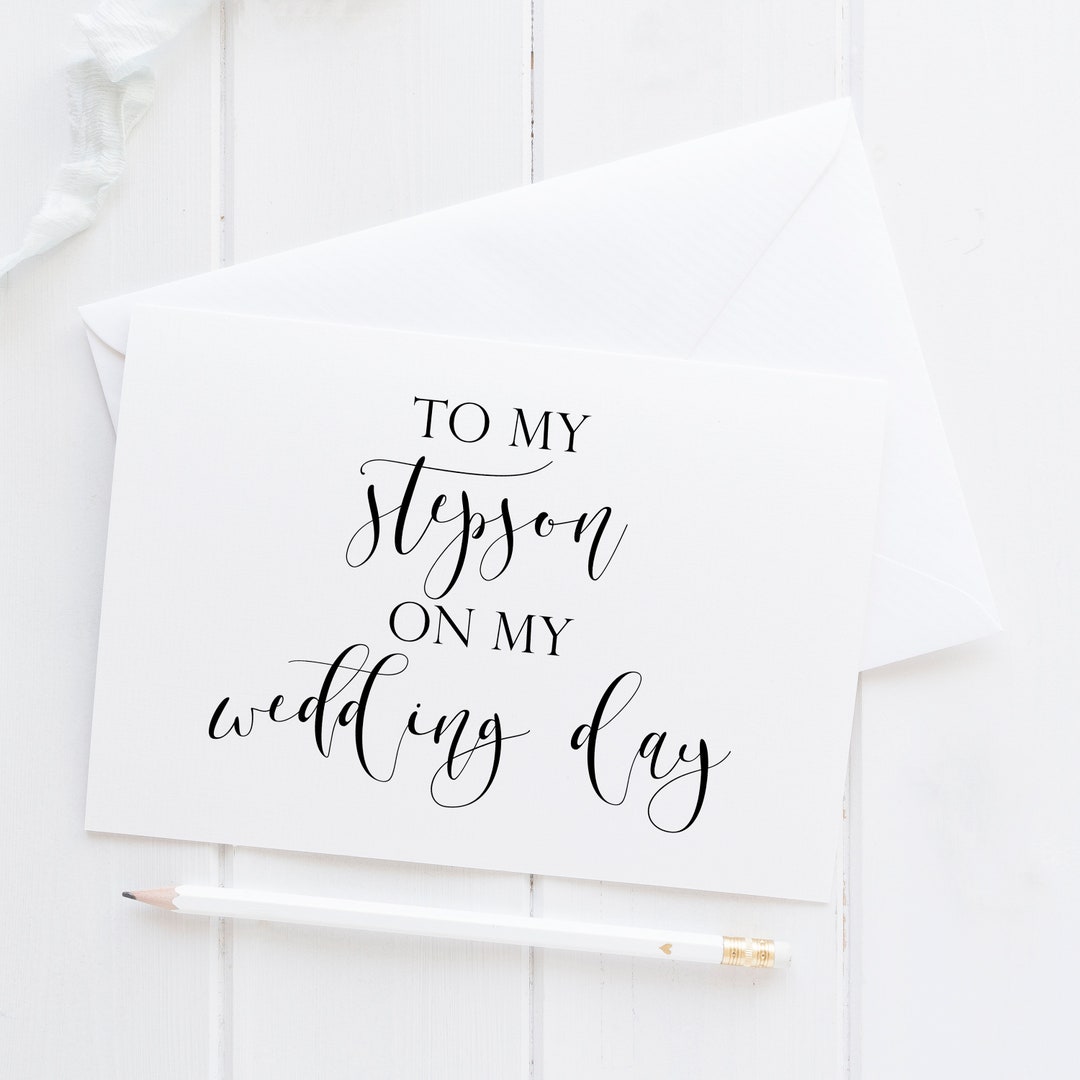 To My Stepson Card. Stepson Card. Stepson Wedding Card. - Etsy