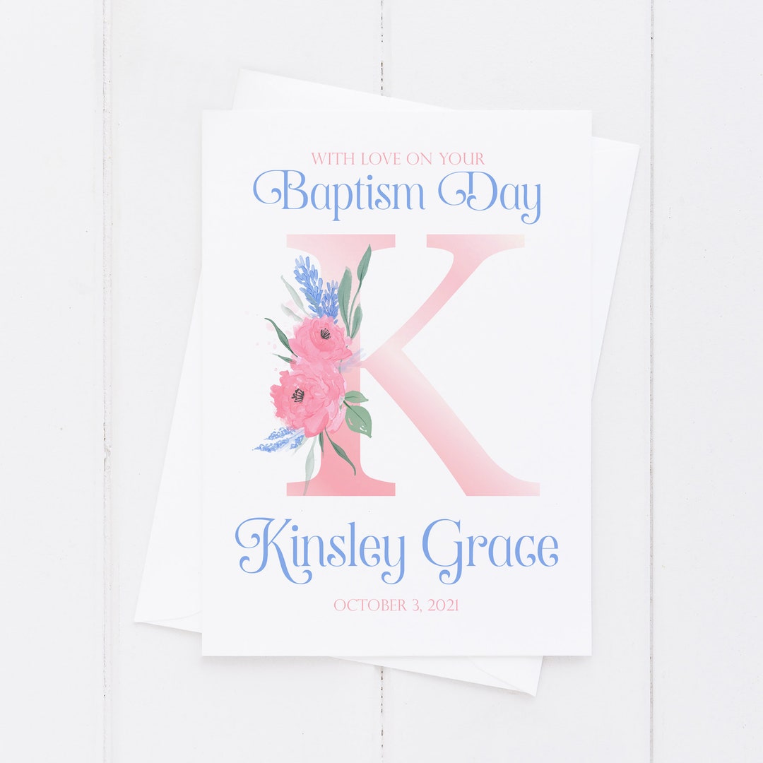 Girl Baptism Card. Girl Christening Card. Baptism Cards - Etsy
