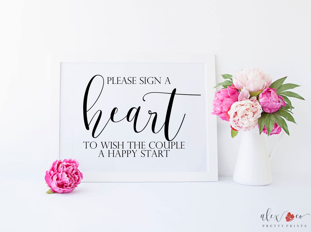 Please Sign A Heart Sign. Wedding Signage Printable. Wedding - Etsy