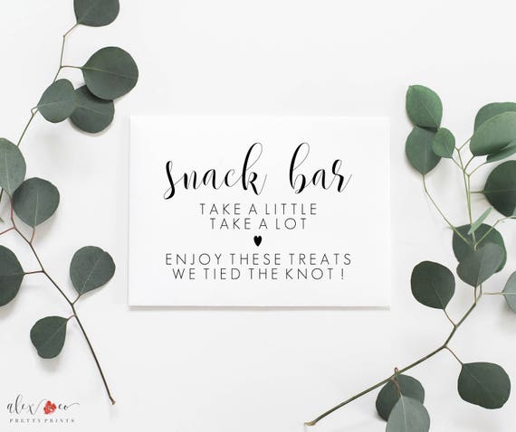 Snack Bar Printable. Snack Bar Sign. Printable Snack Bar Sign. - Etsy