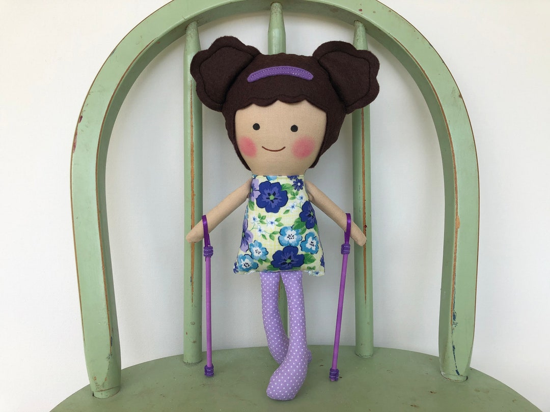 Special Needs Handmade Rag Doll With Walking Sticks, Perfect for ...