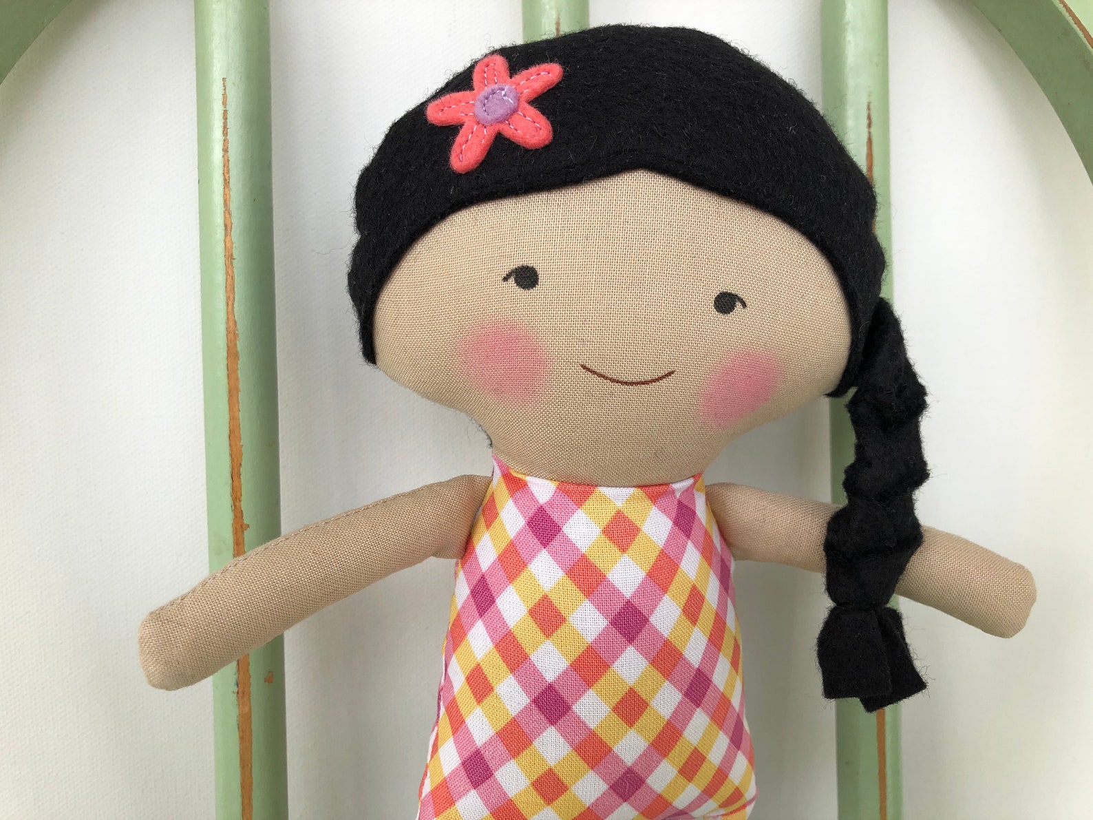 Handmade Asian rag doll perfect size for small hands | Etsy