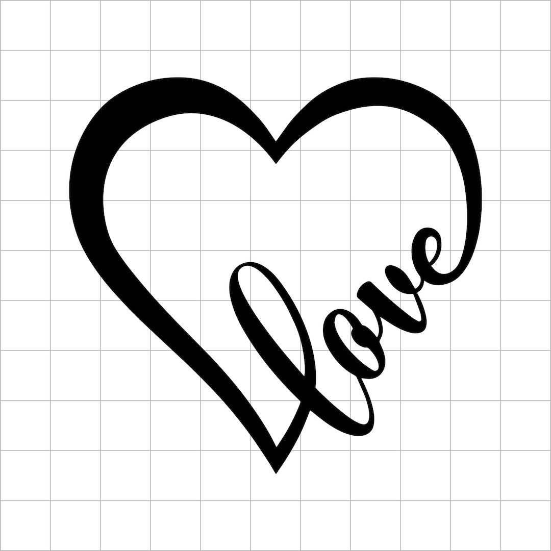 Love, Heart, Instant Digital Download, Svg, Ai, Dxf, Eps, Png, Studio3 ...