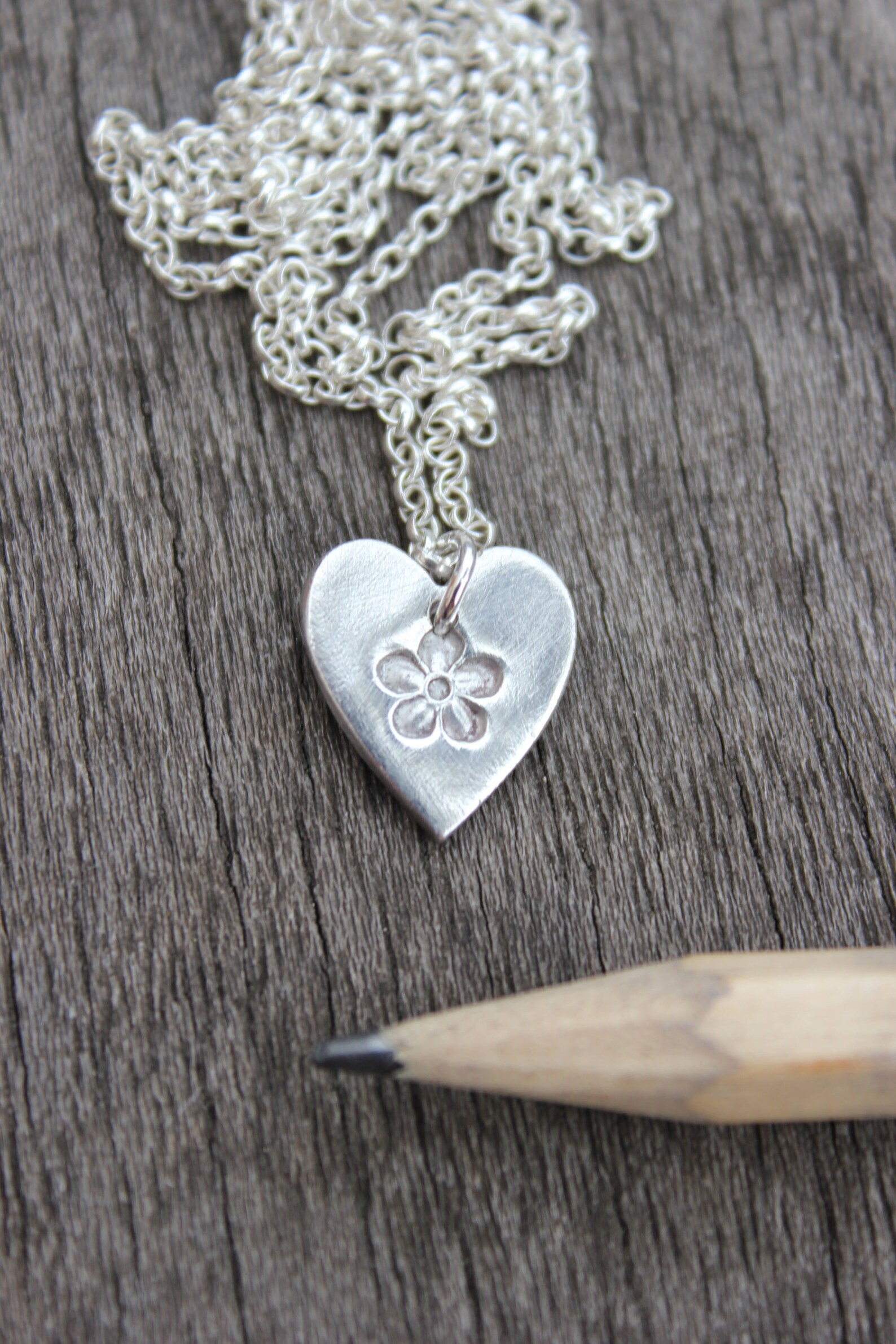 Forget me not flower memorial pendant heart shaped memorial | Etsy