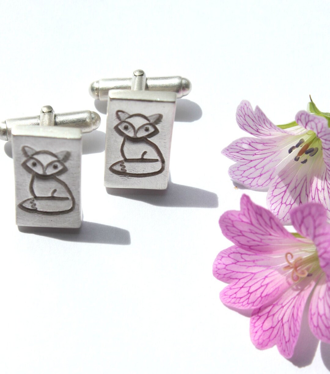 Silver Fox Cufflinks, Handmade Cufflinks, Sterling Silver Cufflinks ...